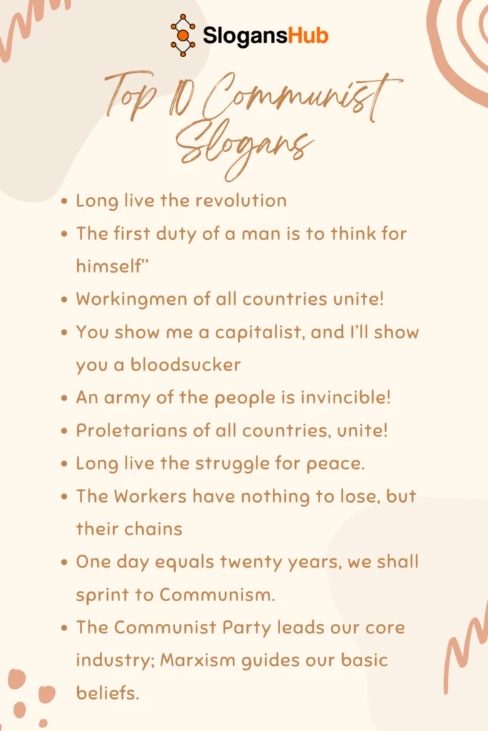 100 Famous Communist Slogans & Communist Party Slogans, Motto