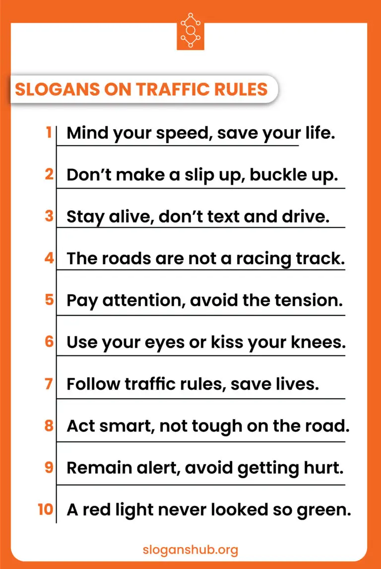 220 Catchy Traffic Safety Slogans & Slogans On Traffic Rules