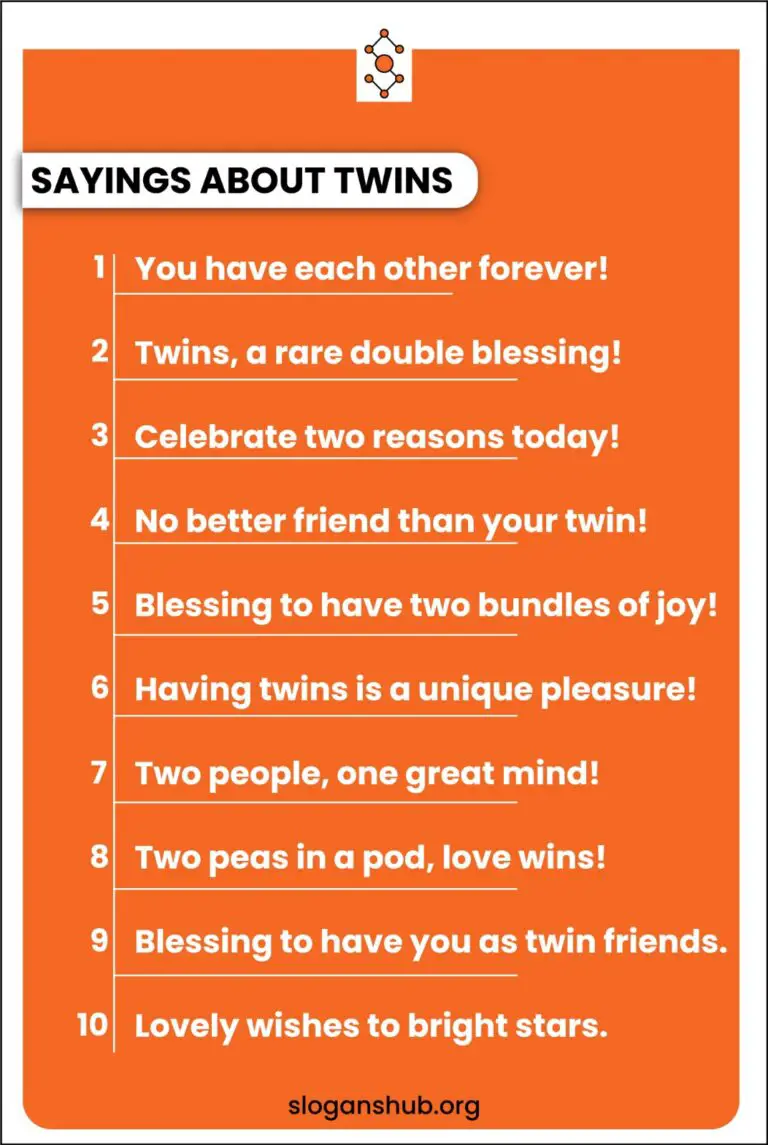 200 Catchy Twin Slogans, Twin Phrases and Sayings about Twins